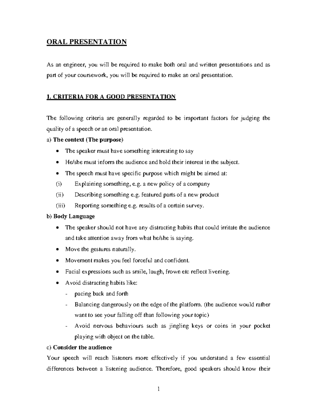 ORAL Presentation 2 - ORAL PRESENTATION As an engineer, you will be ...