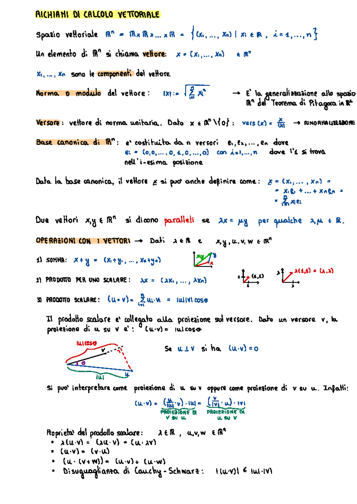 Teoria - AM2 - Summary in Italian of Multivariable Calculus and ...