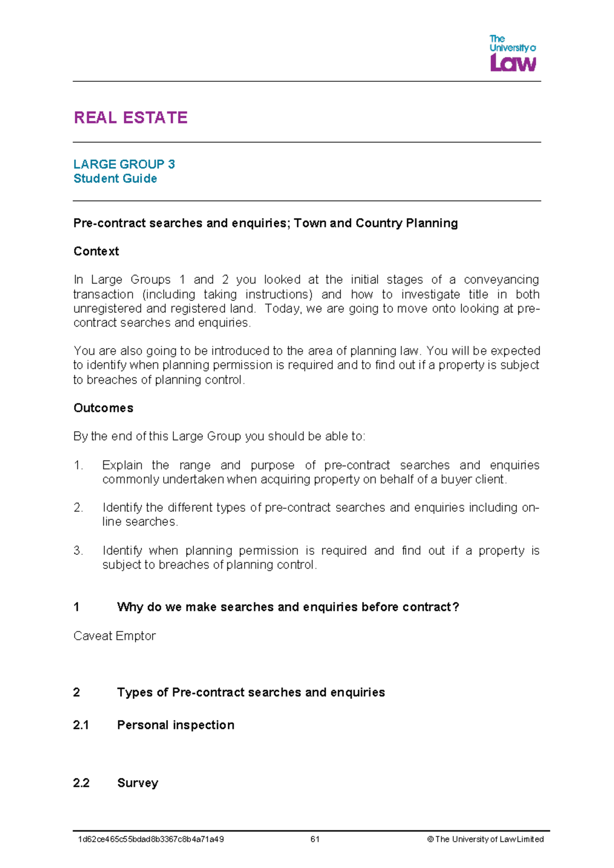 2324 re lg03 ce01 student guide - REAL ESTATE LARGE GROUP 3 Student Guide Pre-contract searches ...