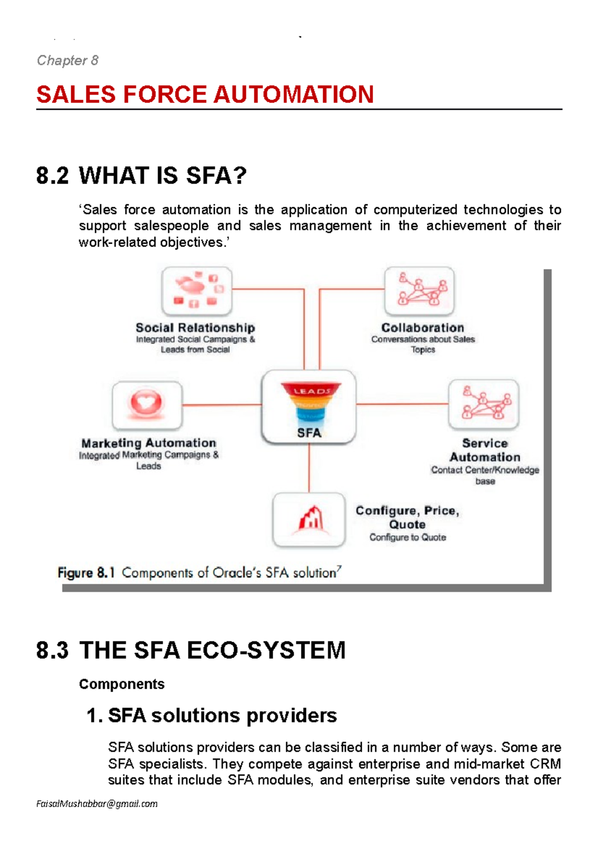CRM-C08 Sales Force Automation 301121 - 8 786 786 Chapter 8 SALES FORCE ...