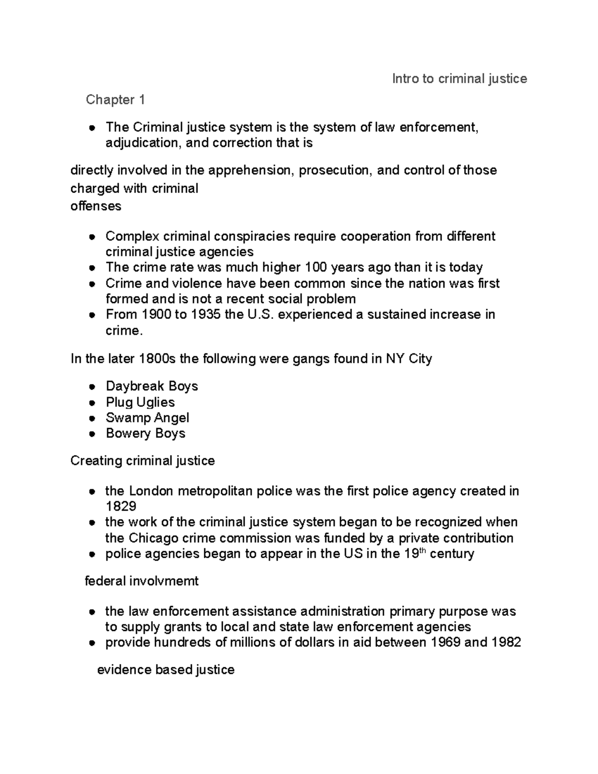 CCCJ 1 - Lecture notes taken directly from lecture. Needed to succeed ...