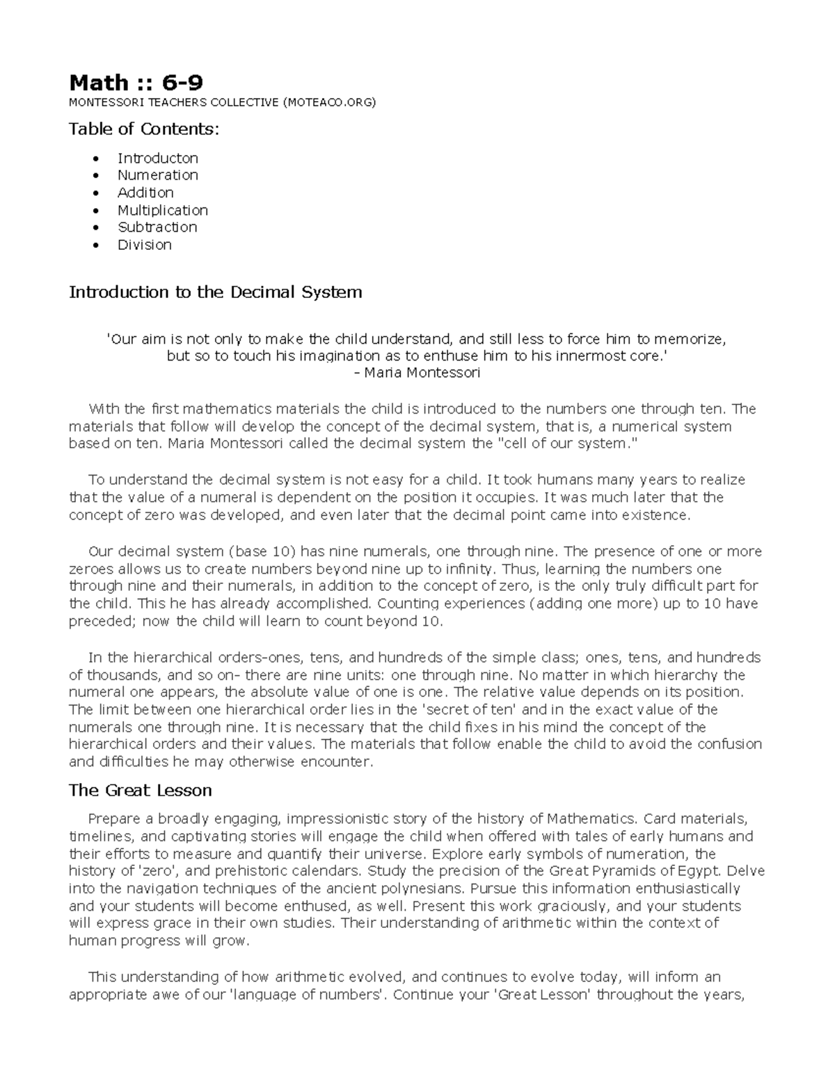 6-9 Math - Allen Lloyd - Math :: 6- MONTESSORI TEACHERS COLLECTIVE ...