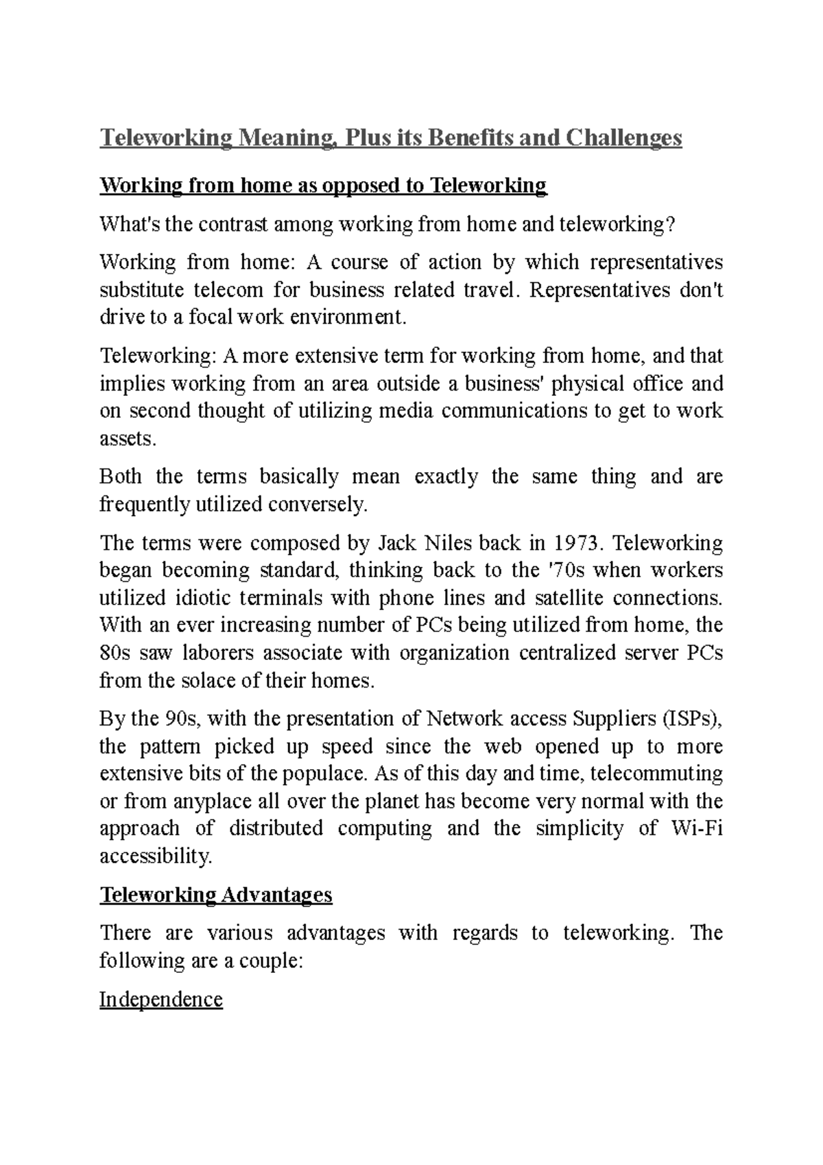 Teleworking Meaning, Plus its Benefits and Challenges - Representatives ...