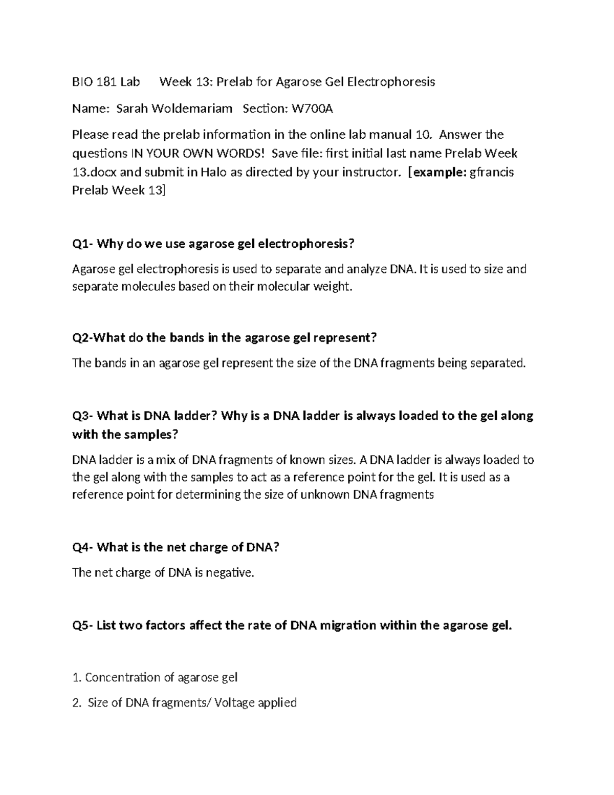[Swoldemariam Prelab Week 13 Docx - BIO 181 Lab Week 13: Prelab for ...