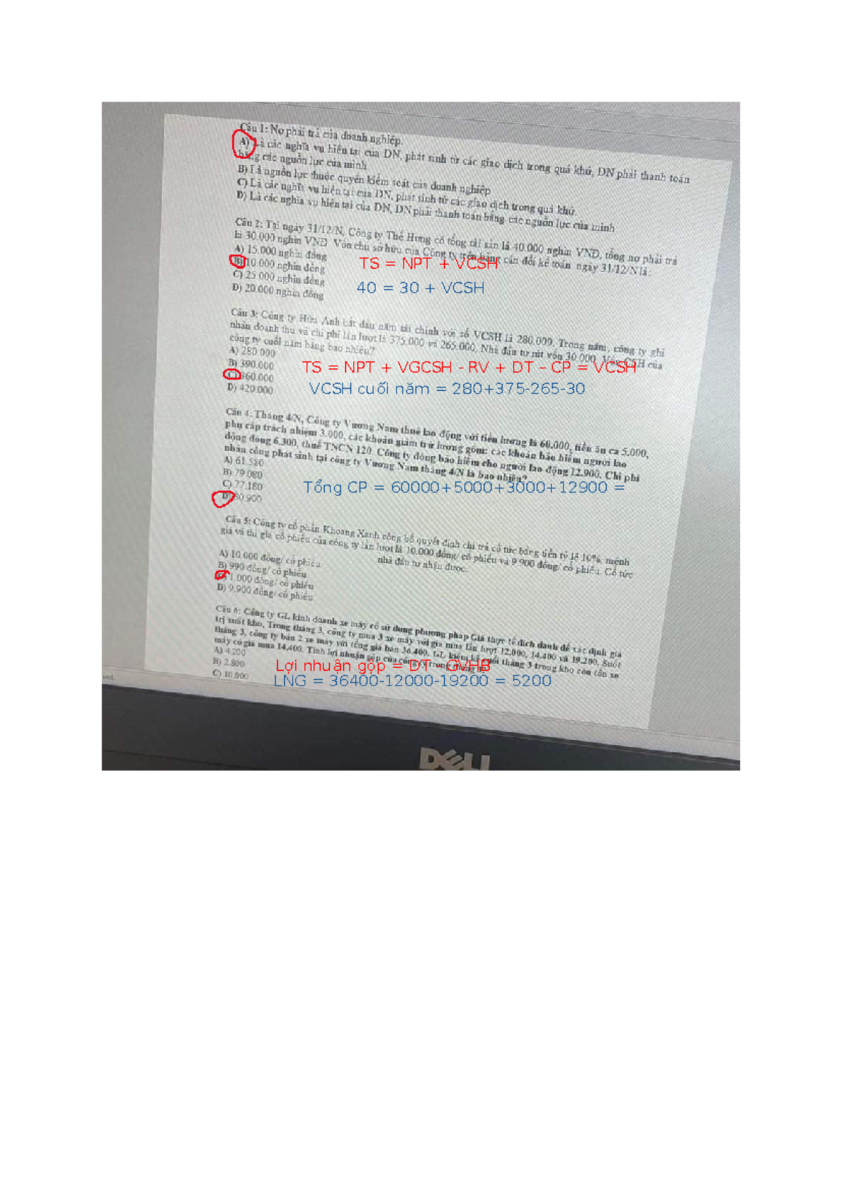 Nguyên lý kế toán - ghi chép ôn tập NLKT - Nguyên lý kế toán - TS = NPT + VCSH TS = NPT + VGCSH ...