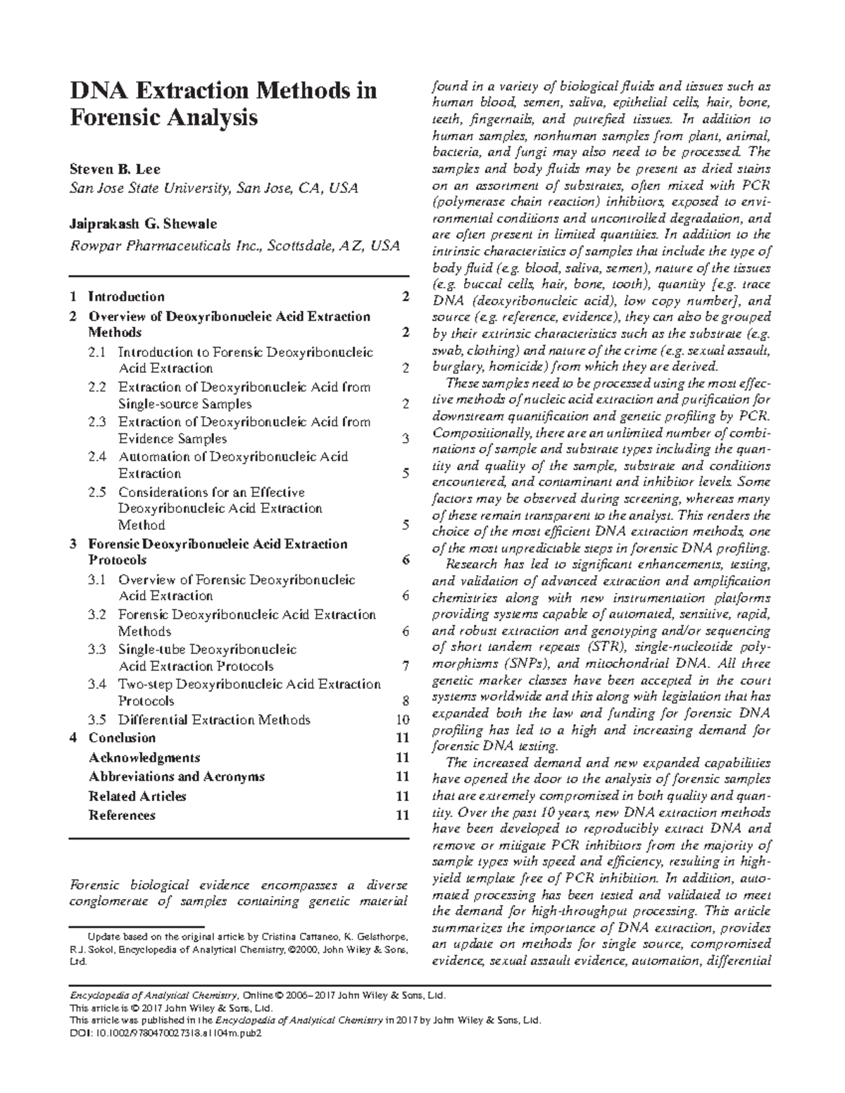 Dna Extraction Methods In Forensic Analysis Dna Extraction Methods In