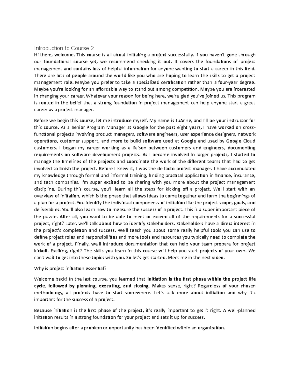 Week 1 - Lecture notes 1 - Introduction to Course 2 Hi there, welcome ...