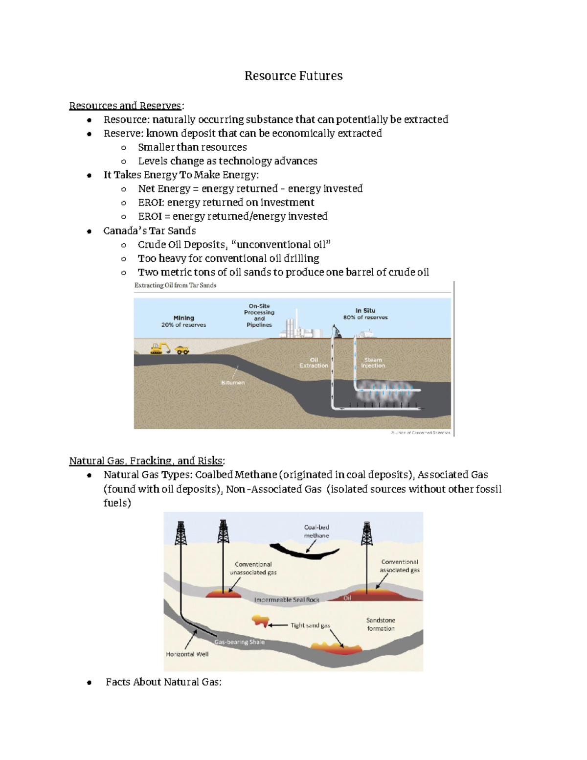 ENVR 101 - Resource Futures - Resource Futures Resources and Reserves: Resource: naturally - Studocu