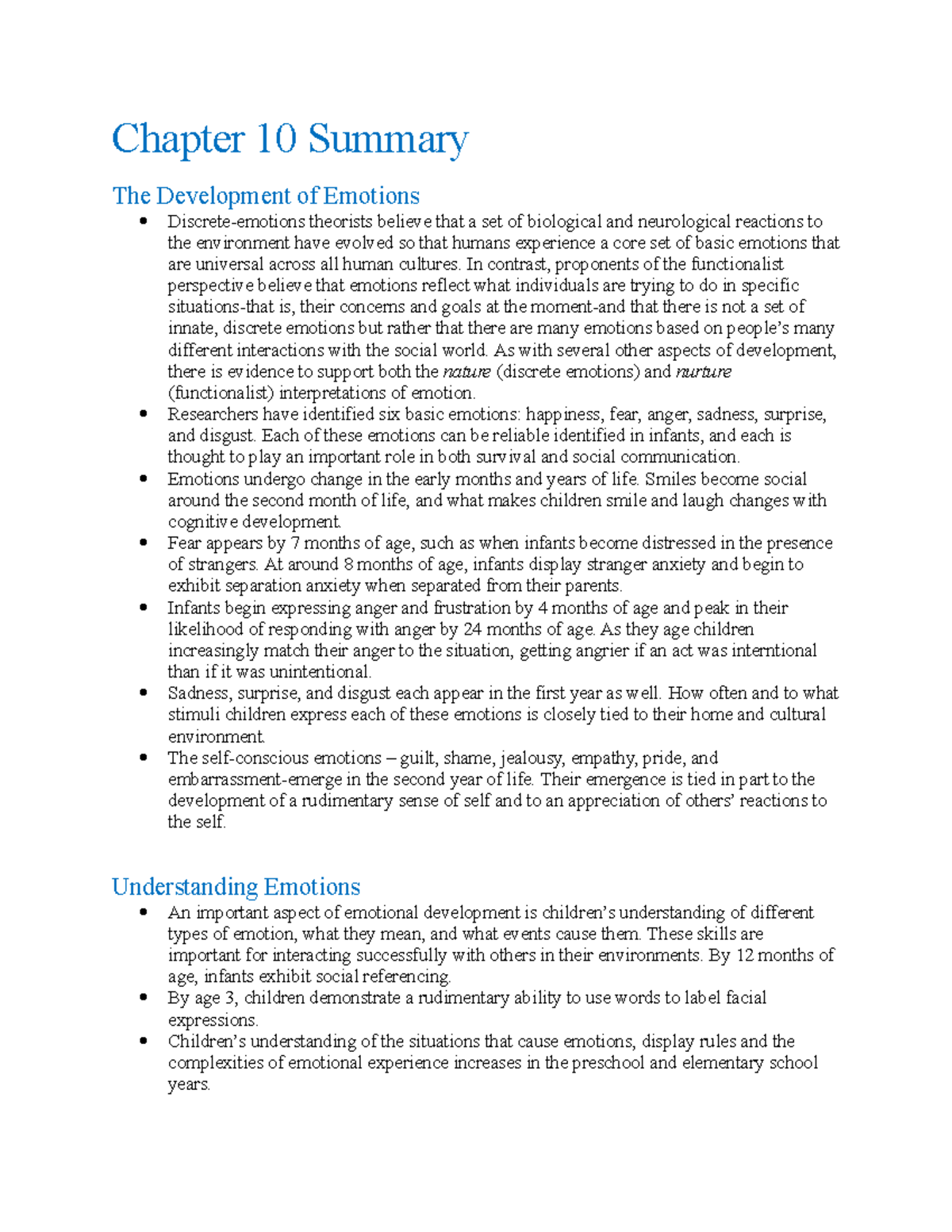 Chapter 10 Summary - How Children Develop - Chapter 10 Summary The ...
