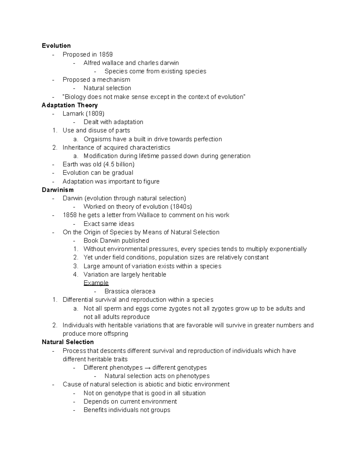 Lecture 11 - Evolution - Proposed in 1859 - Alfred wallace and charles ...
