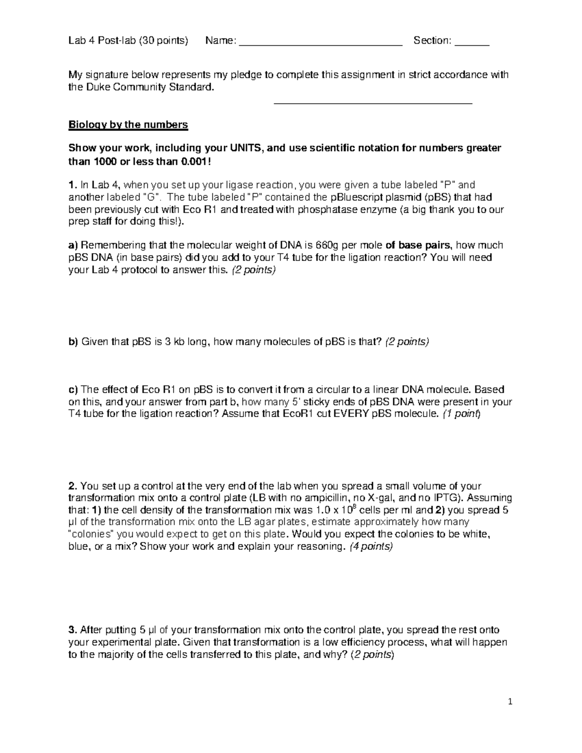 Lab 4 post-lab 2-13-19 copy - Lab 4 (30 points) Name: Section: My ...