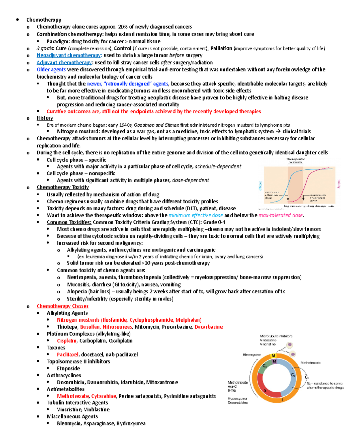 18. Chemotherapy - Lecture notes 18 - Chemotherapy o Chemotherapy alone ...