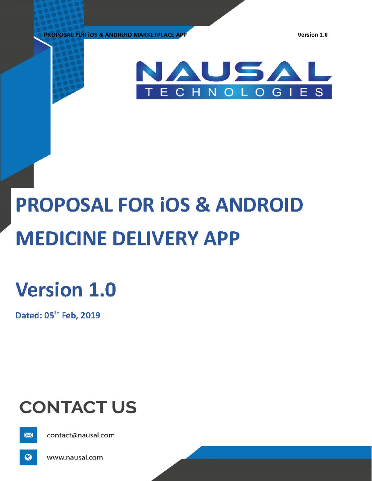 Proposal Medicine Delivery i OS & Android App Version 1 - PROPOSAL FOR ...