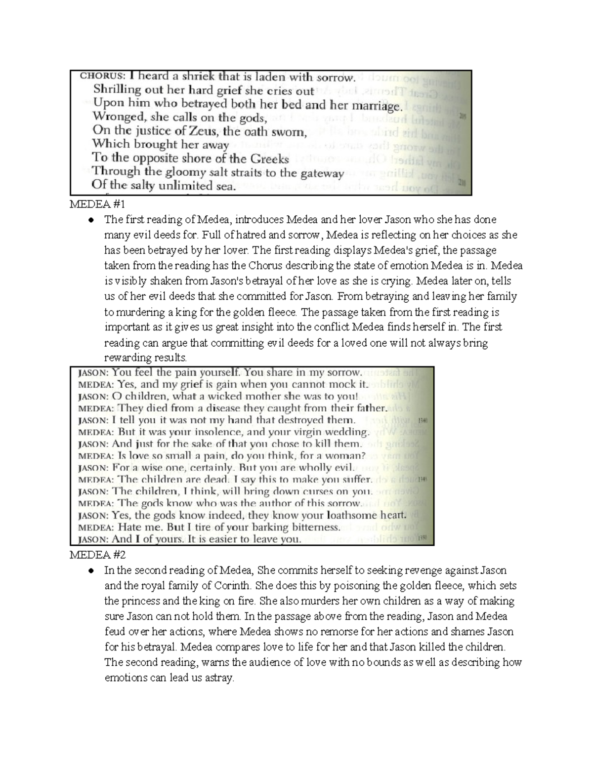 Travel Log - MEDEA The first reading of Medea, introduces Medea and her ...