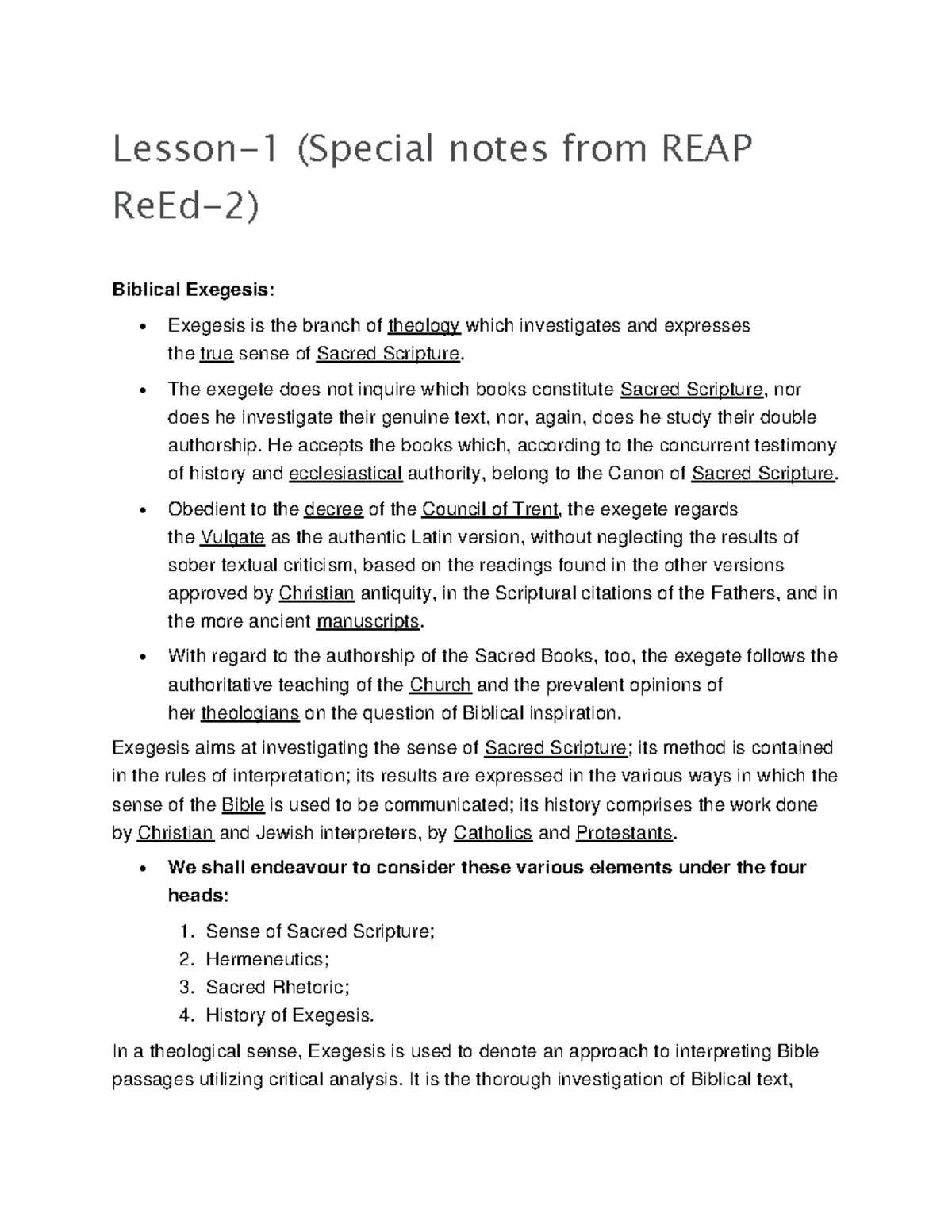 Lesson 1 Biblical Exegesis - Lesson-1 (Special notes from REAP ReEd-2 ...