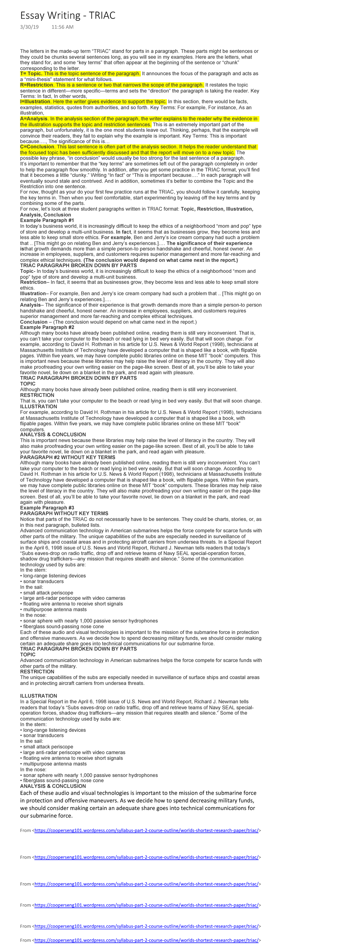Writing materials - The letters in the made-up term “TRIAC” stand for ...