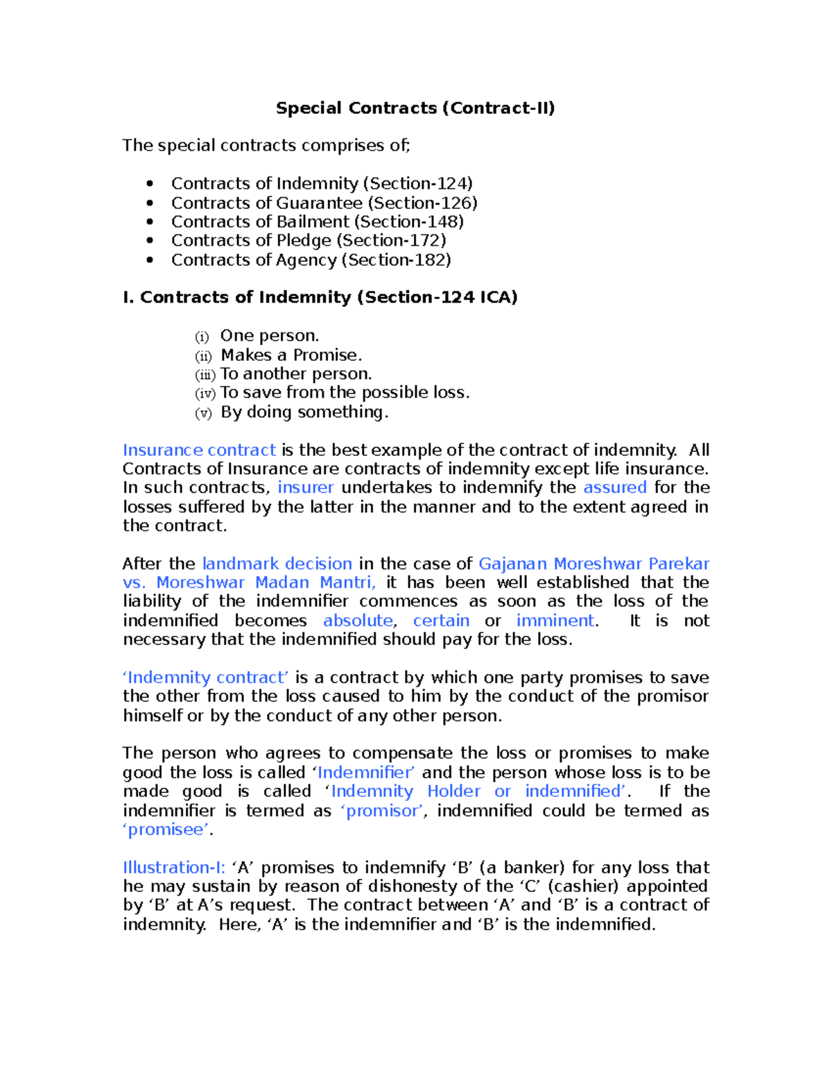 Special Contracts - Notes - KSLU - Studocu