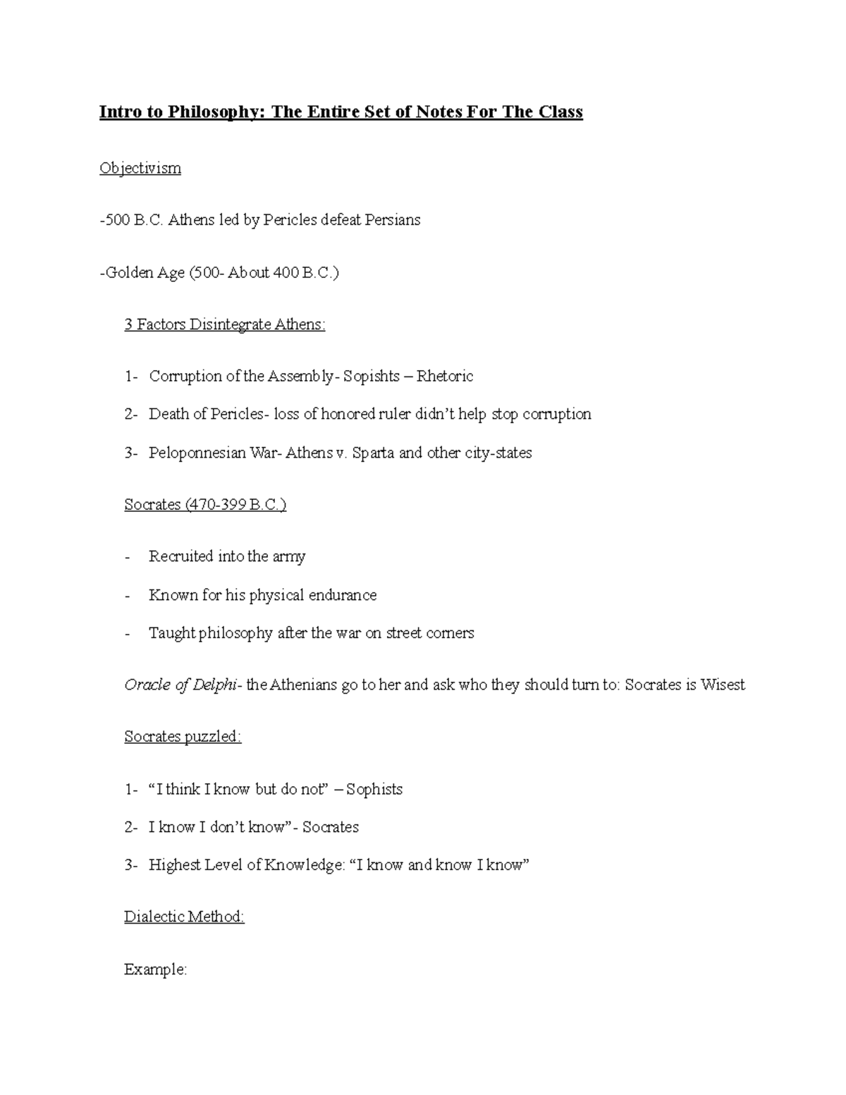 Intro To Philosophy - Entire Notebook - Intro to Philosophy: The Entire ...