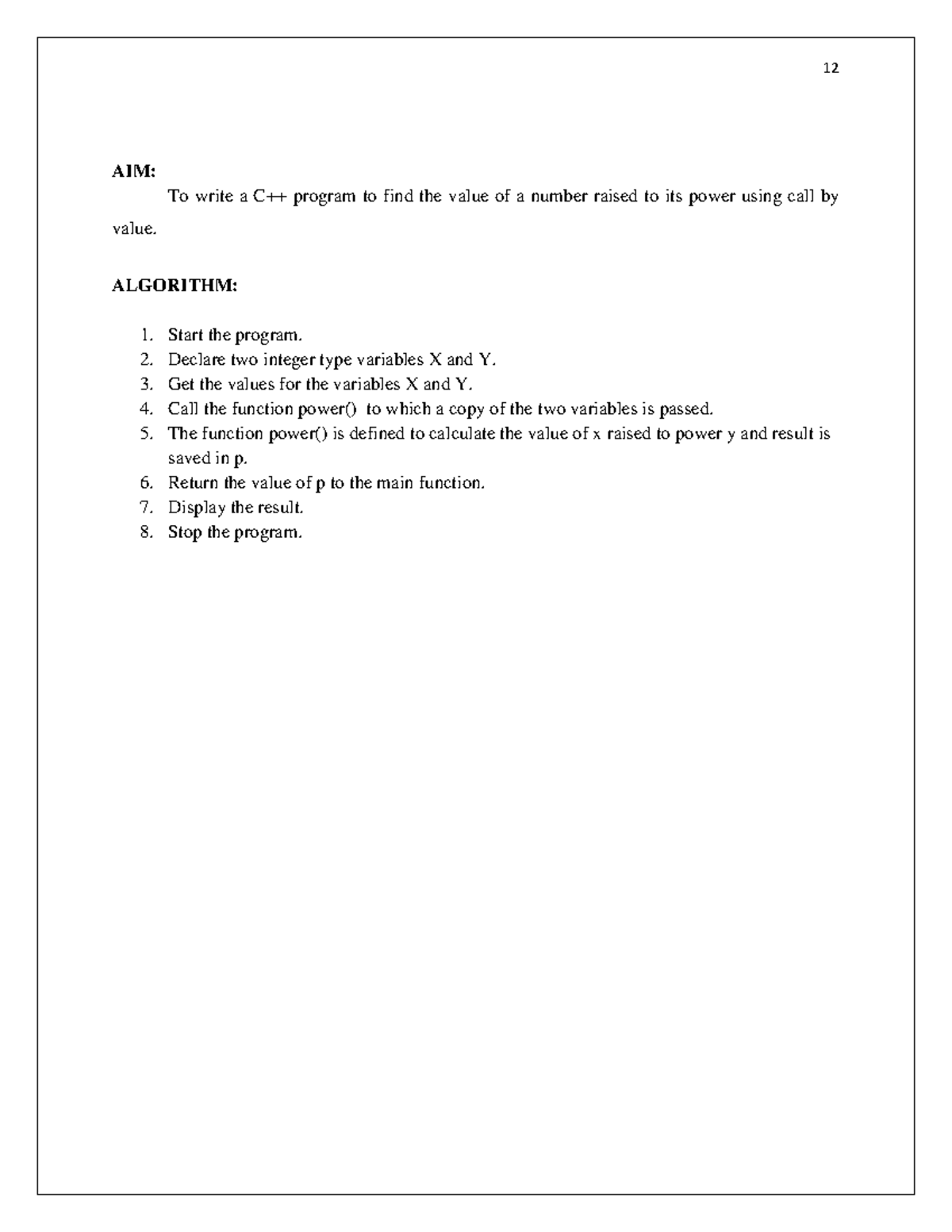 default easy argument in c++ - 12 AIM: To write a C++ program to find ...
