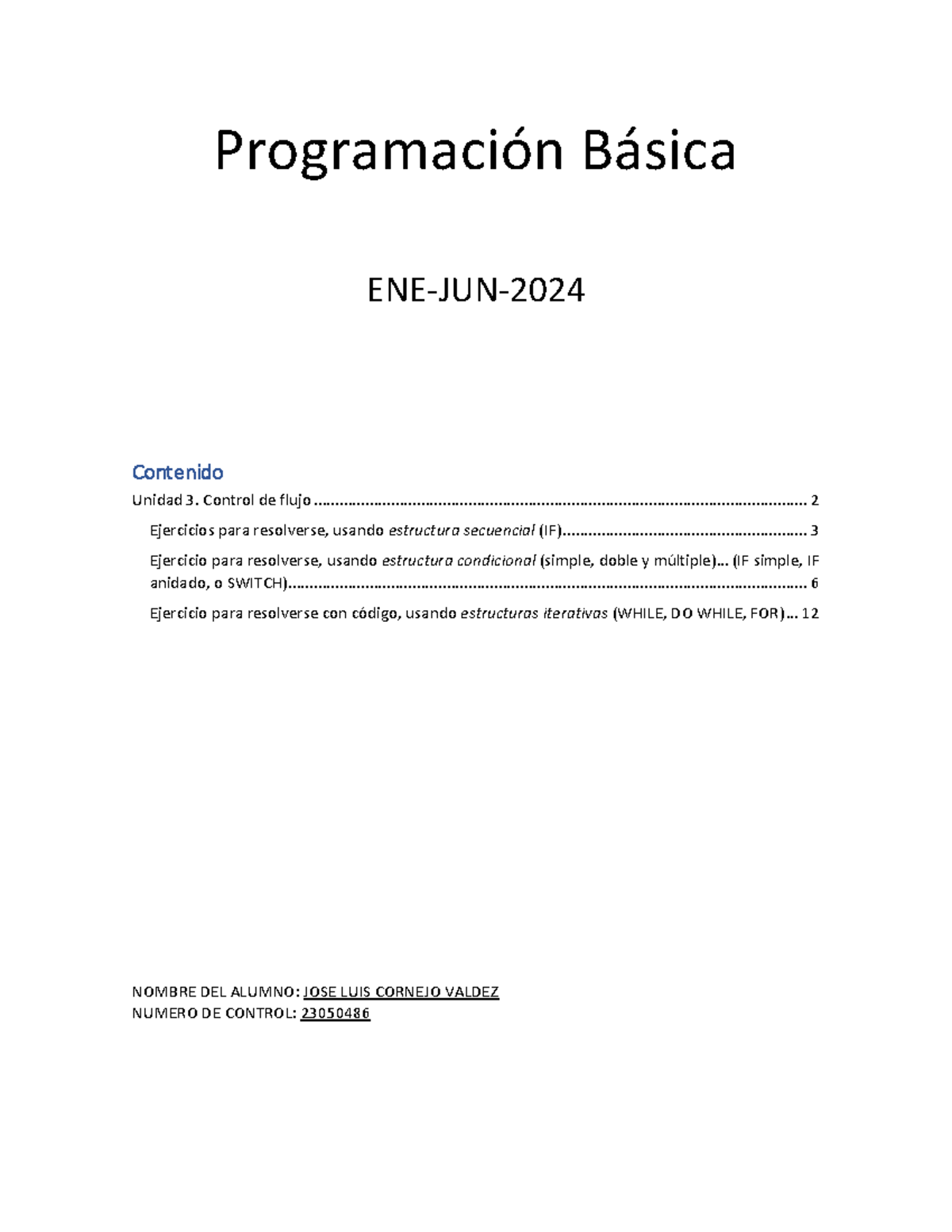 U3 Programacion Basica-Cuadernillo - Programación Básica ENE-JUN- 2024 ...