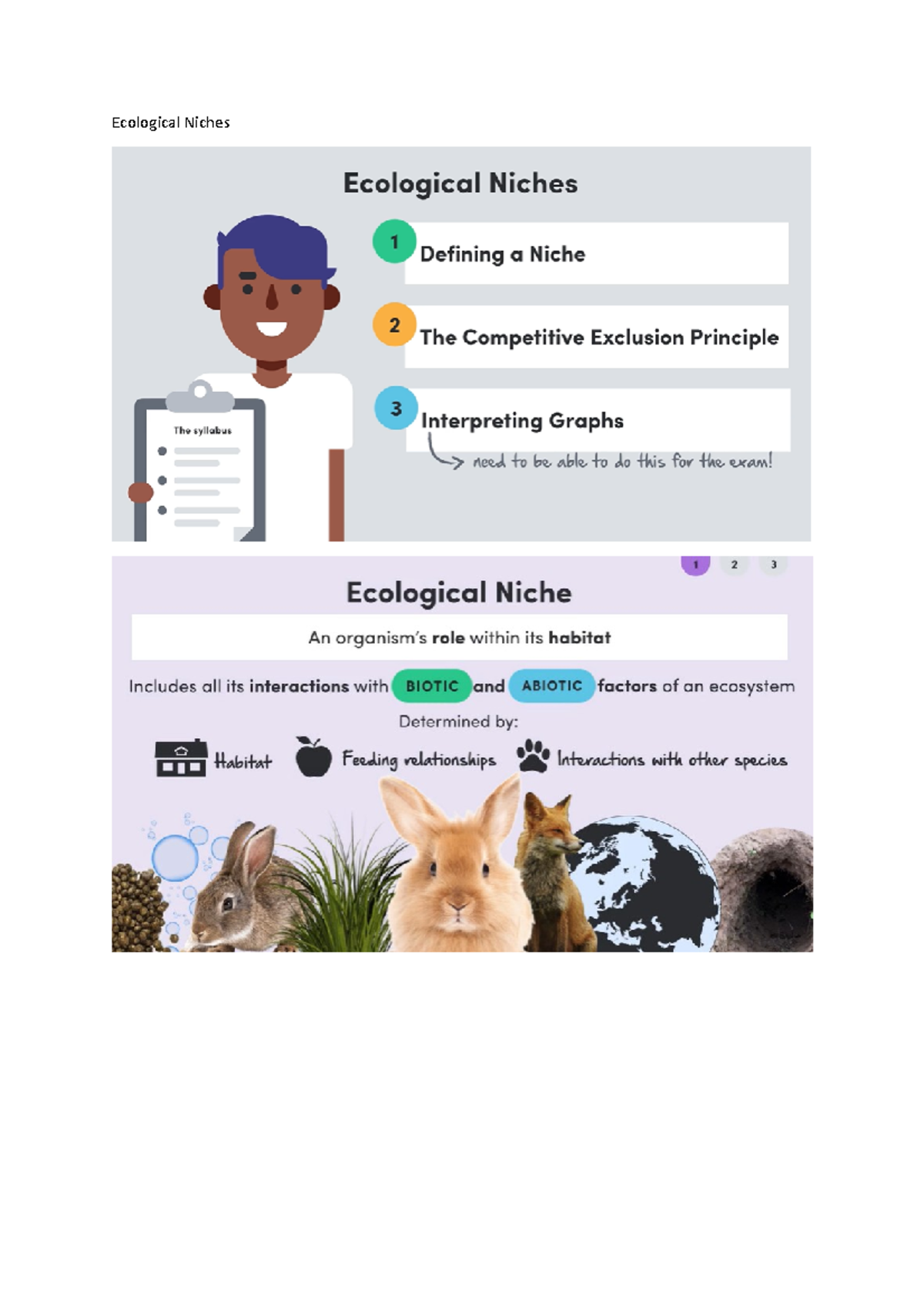 Atomi Ecological Niches - Ecological Niches Ecological Niches Defining ...
