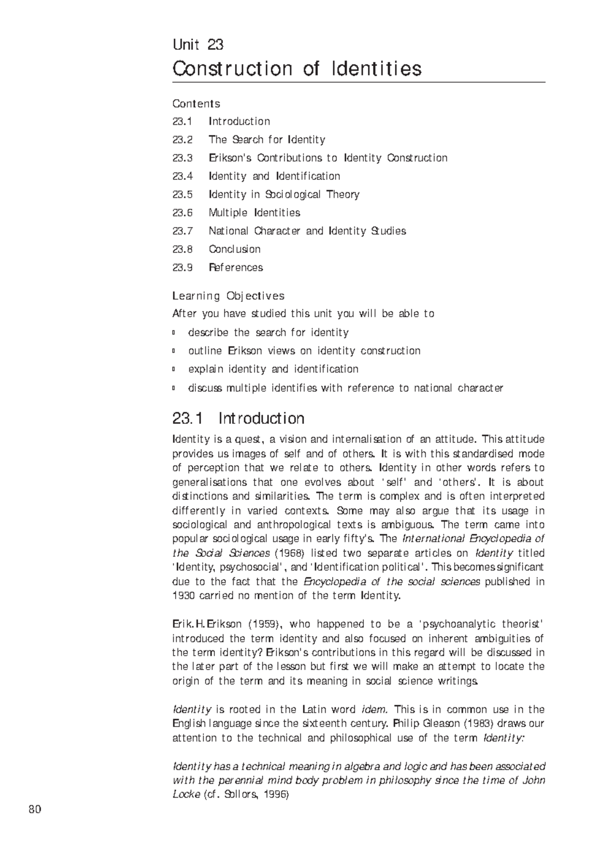 Construction OF Identities - Unit 23 Construction of Identities ...