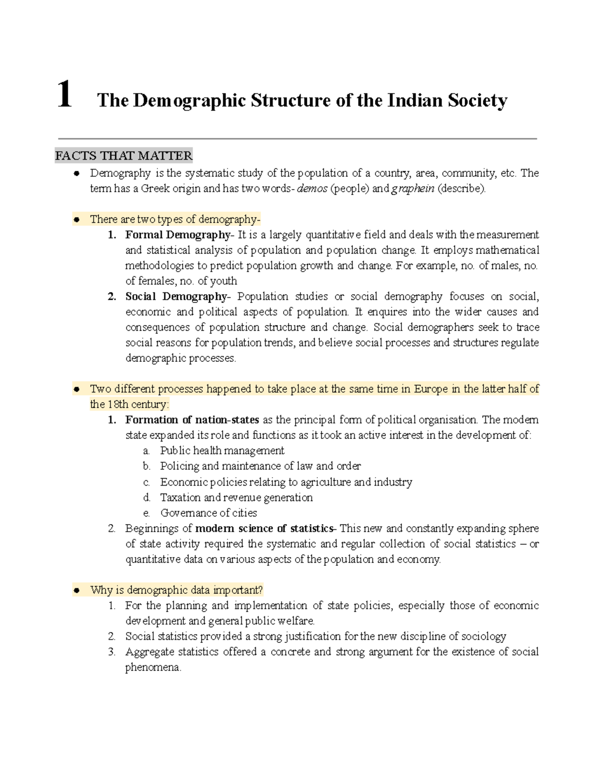 Demographic Structure of Indian Society - 1 The Demographic Structure ...