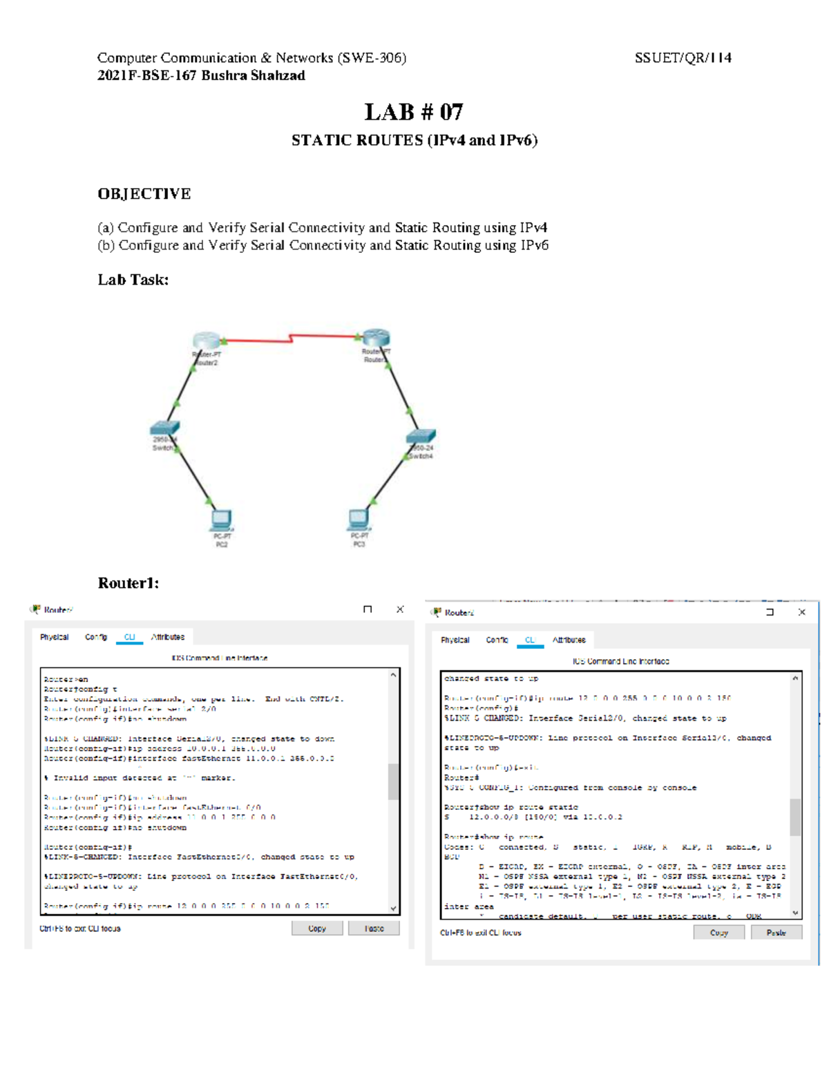 Lab 7 - Lab - Internet of Things - Computer Communication & Networks (SWE-306) SSUET/QR/ - Studocu
