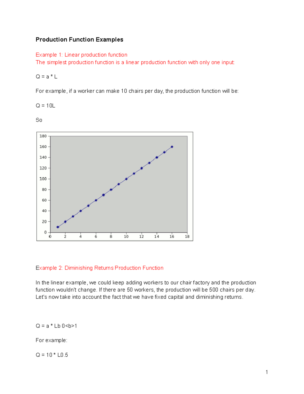 Production Function Examples - Production Function Examples Example 1 ...