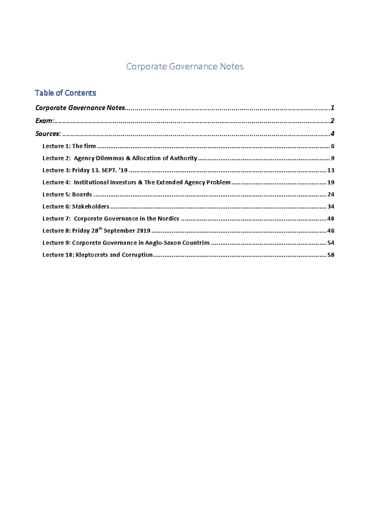 CG-Notes from IBU - Notes for course. - Corporate Governance Notes ...