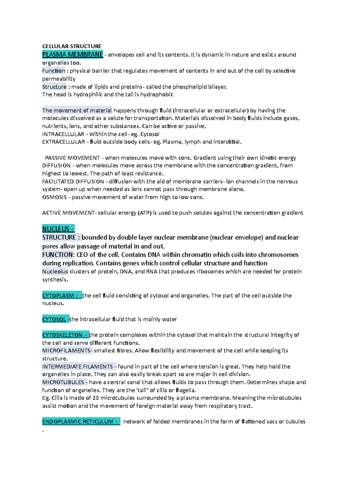 Anatomy cells lecture 2 - CELLULAR STRUCTURE PLASMA MEMBRANE - envelopes cell and its contents ...