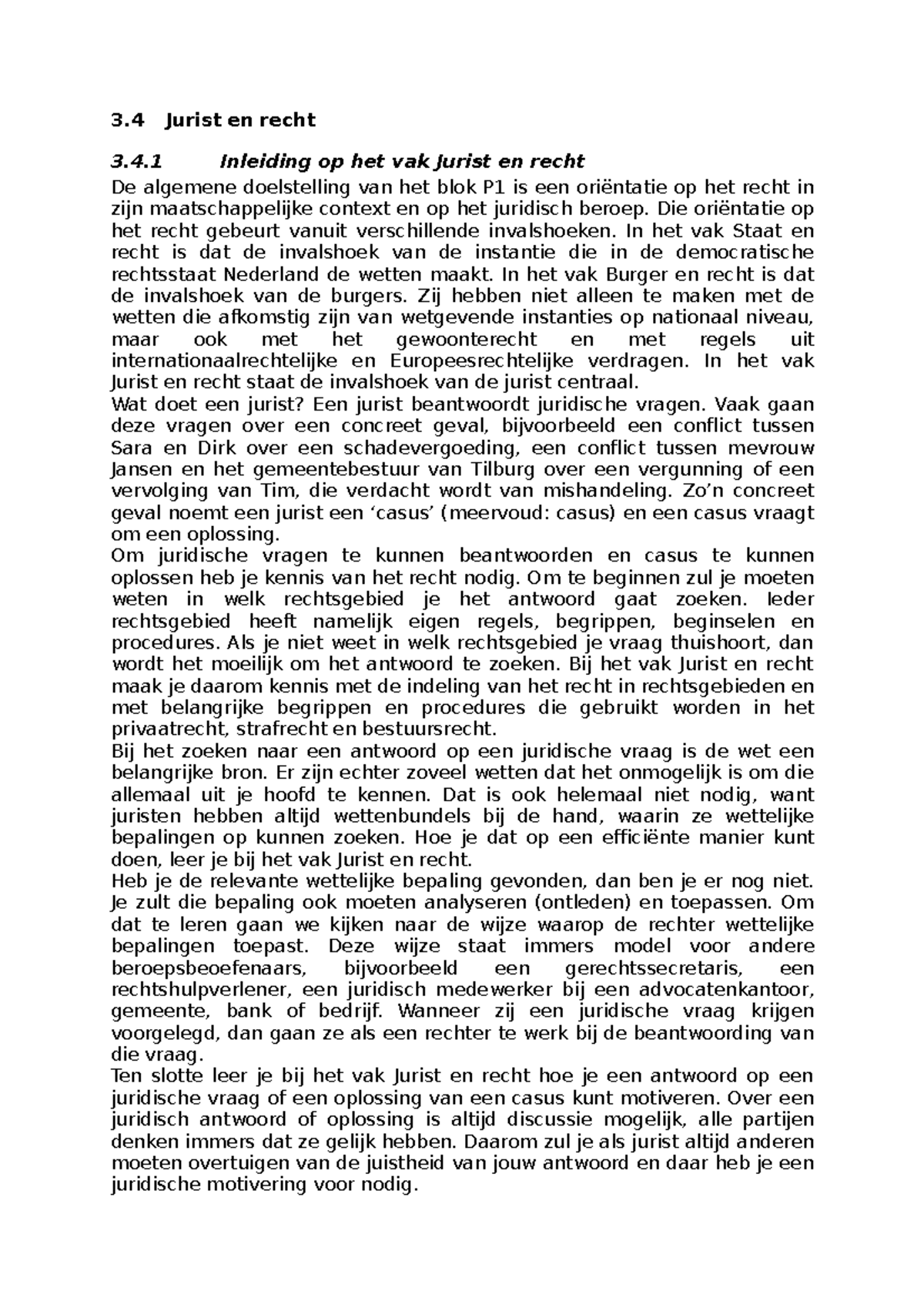 Competentieboek Jurist en Recht - 3 Jurist en recht 3.4 Inleiding op ...