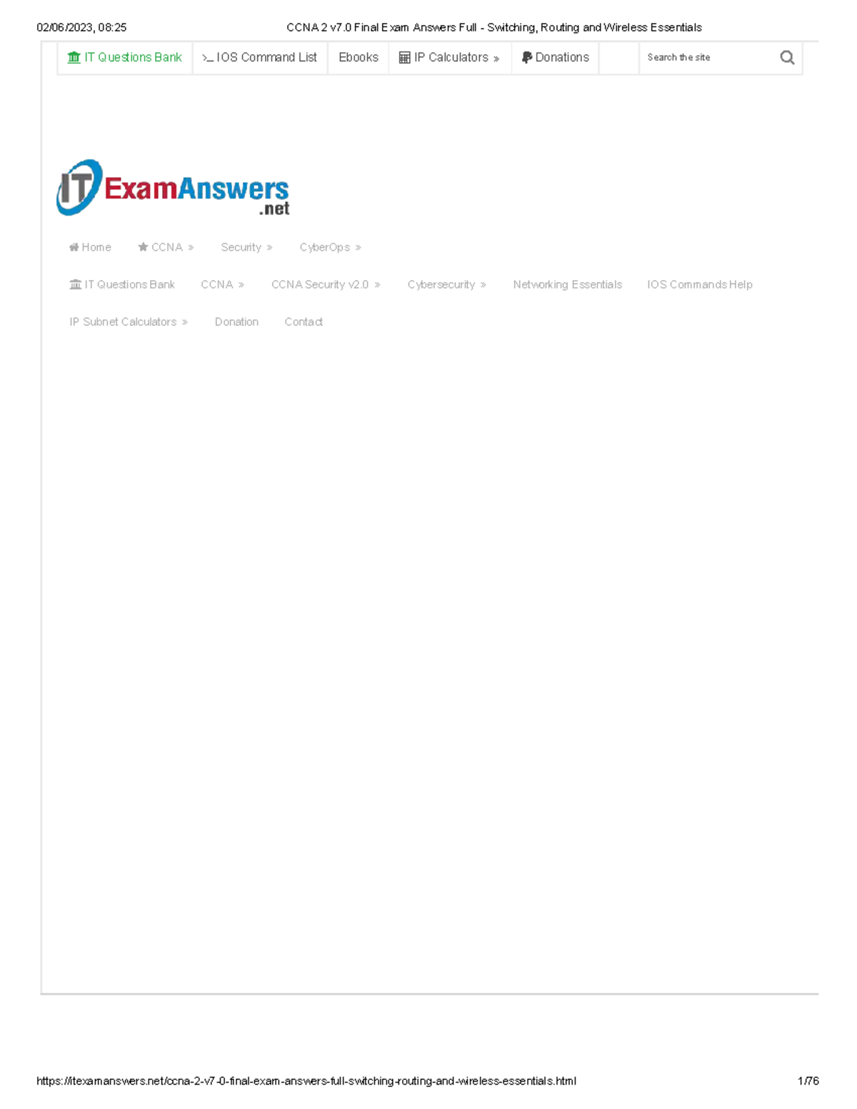 Ccna2 - wdwd - Home CCNA » Security » CyberOps » IT Questions Bank CCNA ...