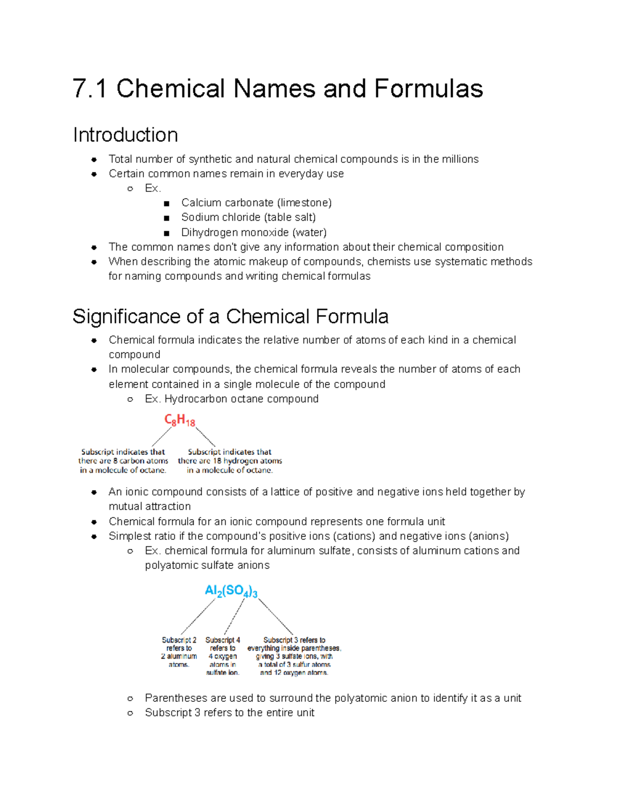 7.1 Chemical Names and Formulas - 7 Chemical Names and Formulas ...