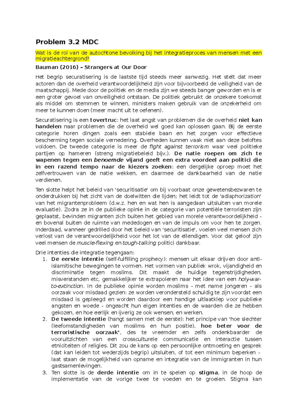 Probleem 3.2 Migratie, Diversiteit en Criminaliteit werkgroep 2020-2021 - Problem 3 MDC Wat is ...