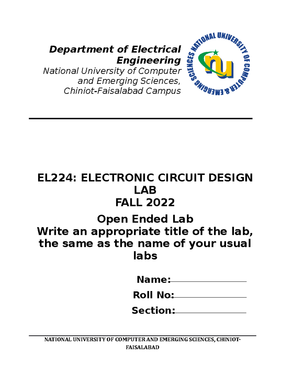 Open Ended Lab ECD - this is very important for engineering student ...