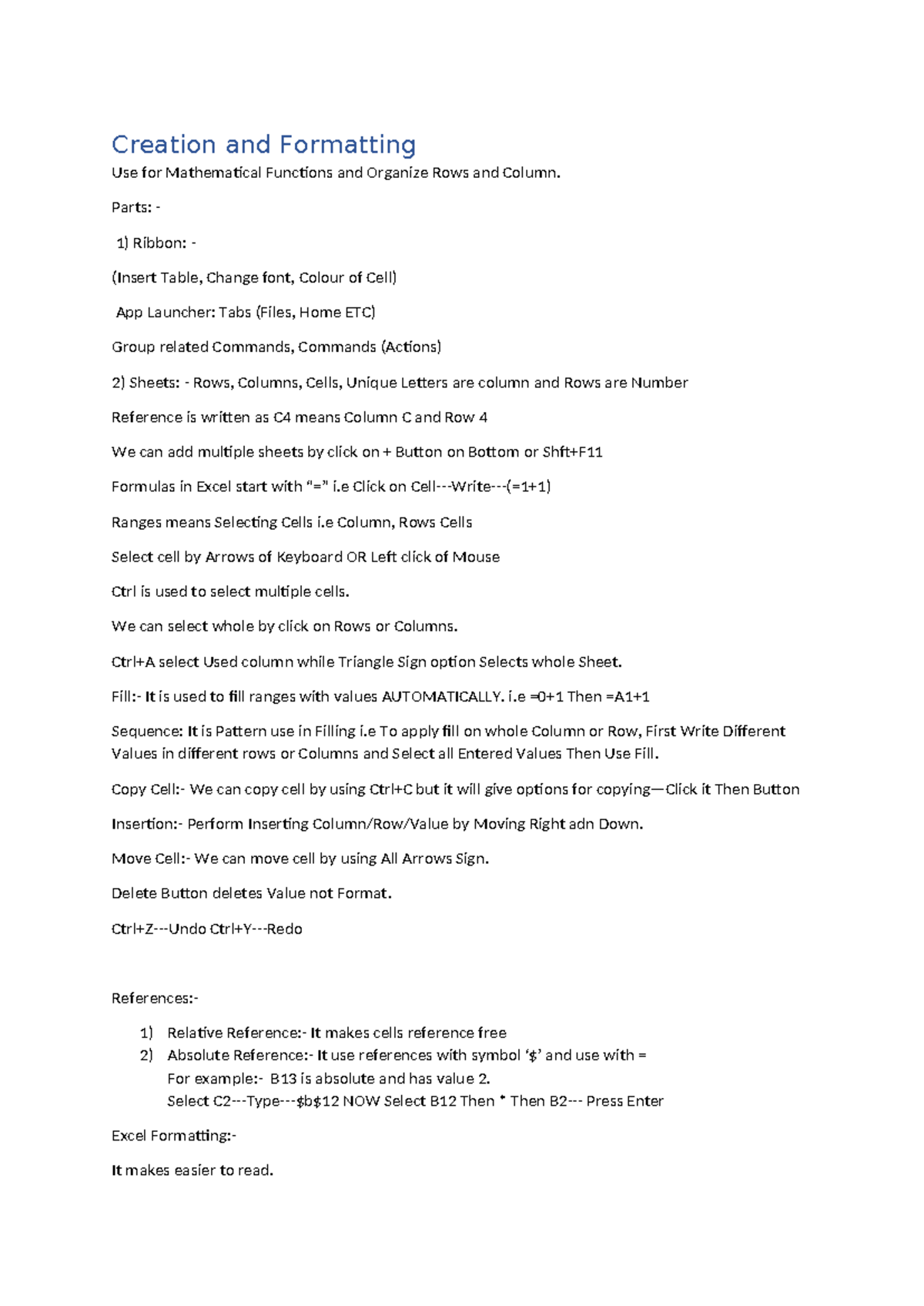 Excel - ggguk - Creation and Formatting Use for Mathematical Functions and Organize Rows and ...