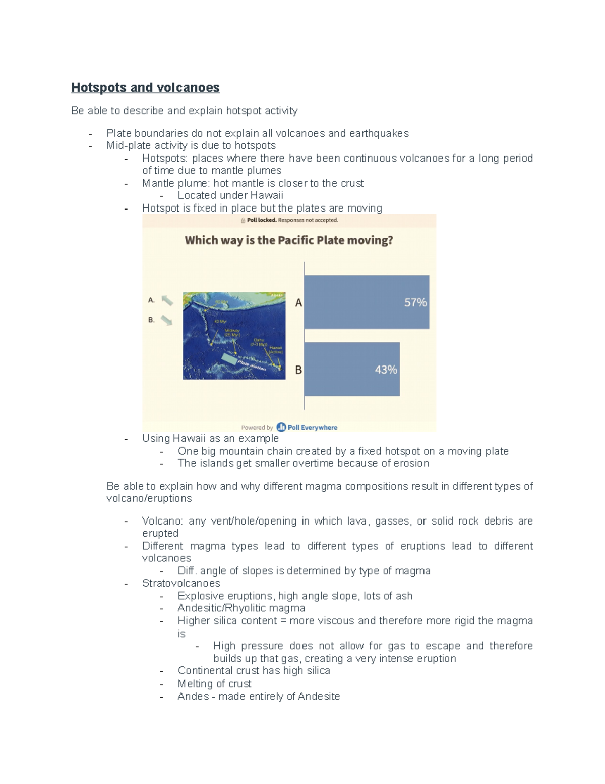 Lecture 5 and 6 – Hotspots and volcanoes - Hotspots and volcanoes Be ...