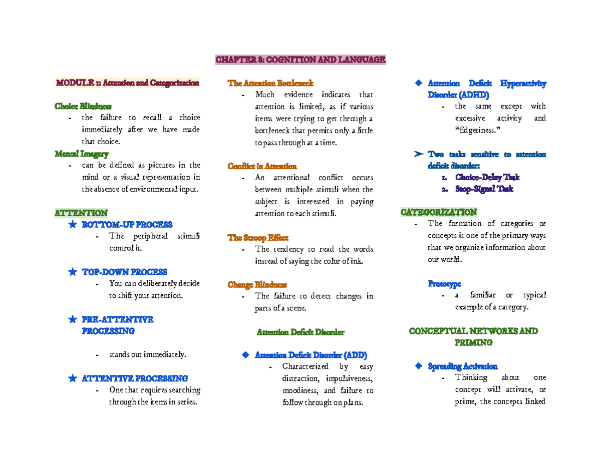 Intro to Psych Finals Reviewer - CHAPTER 8: COGNITION AND LANGUAGE ...