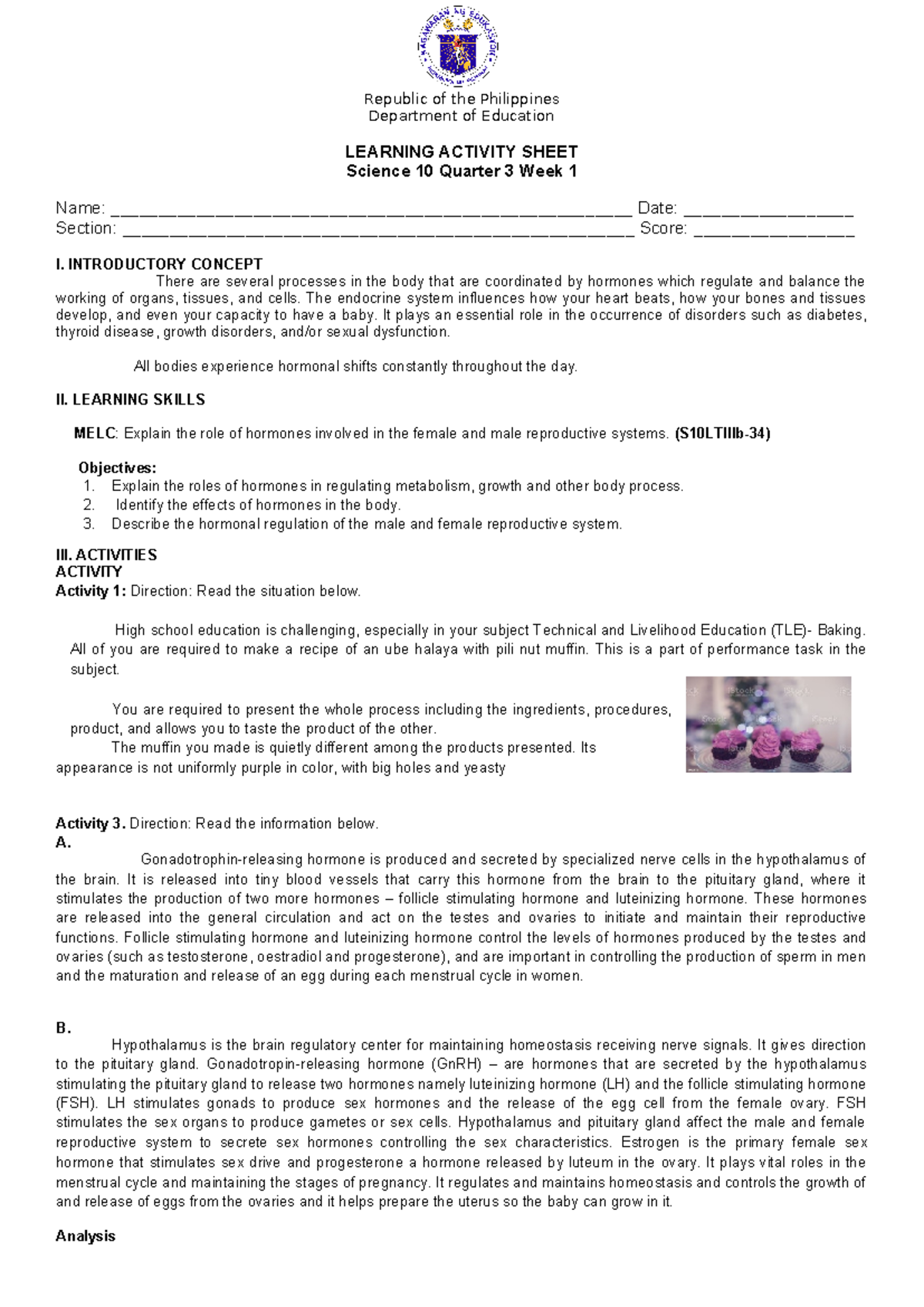 Q3 LAS WEEK-1 - Republic of the Philippines Department of Education ...