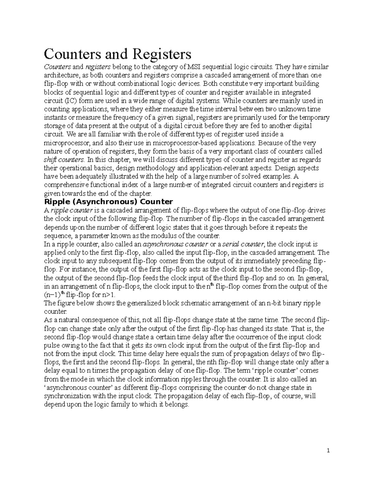 10-Counters and Registers - Counters and Registers Counters and ...