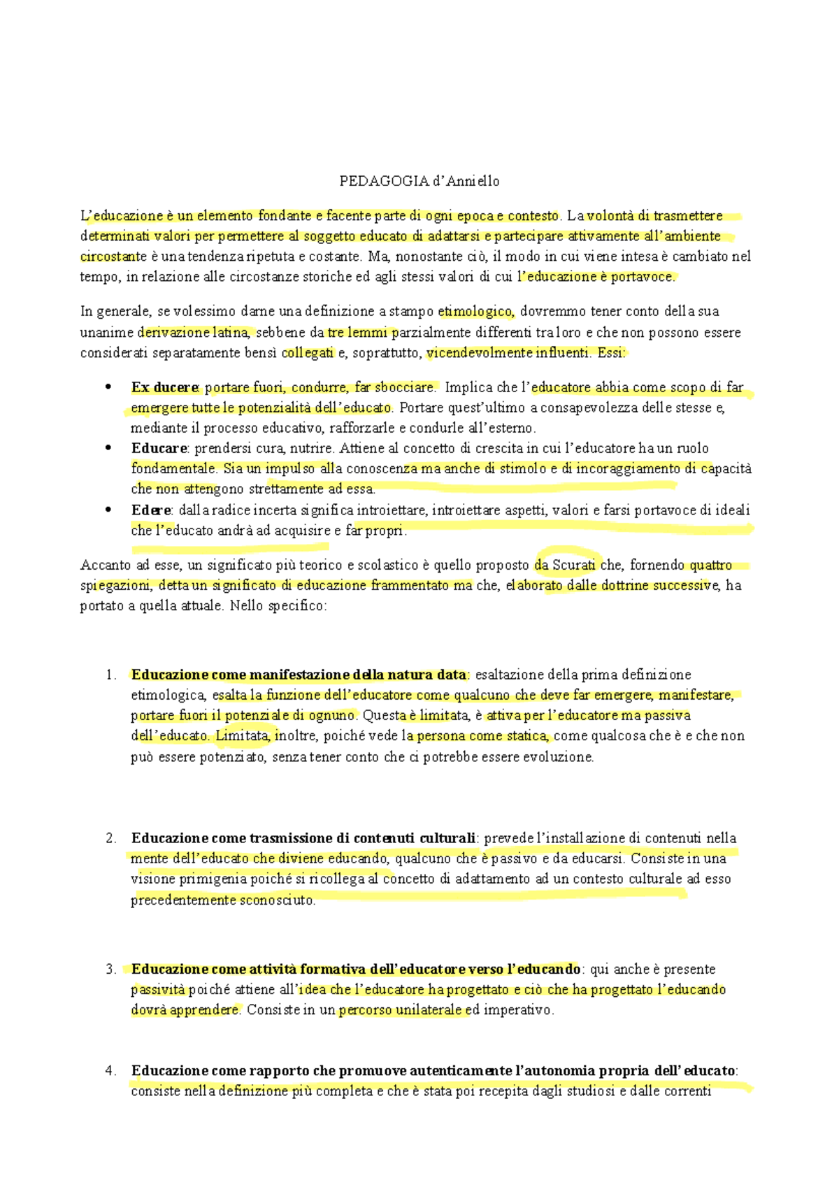 Pedagogia e storia della pedagogia - PEDAGOGIA d’Anniello L’educazione ...