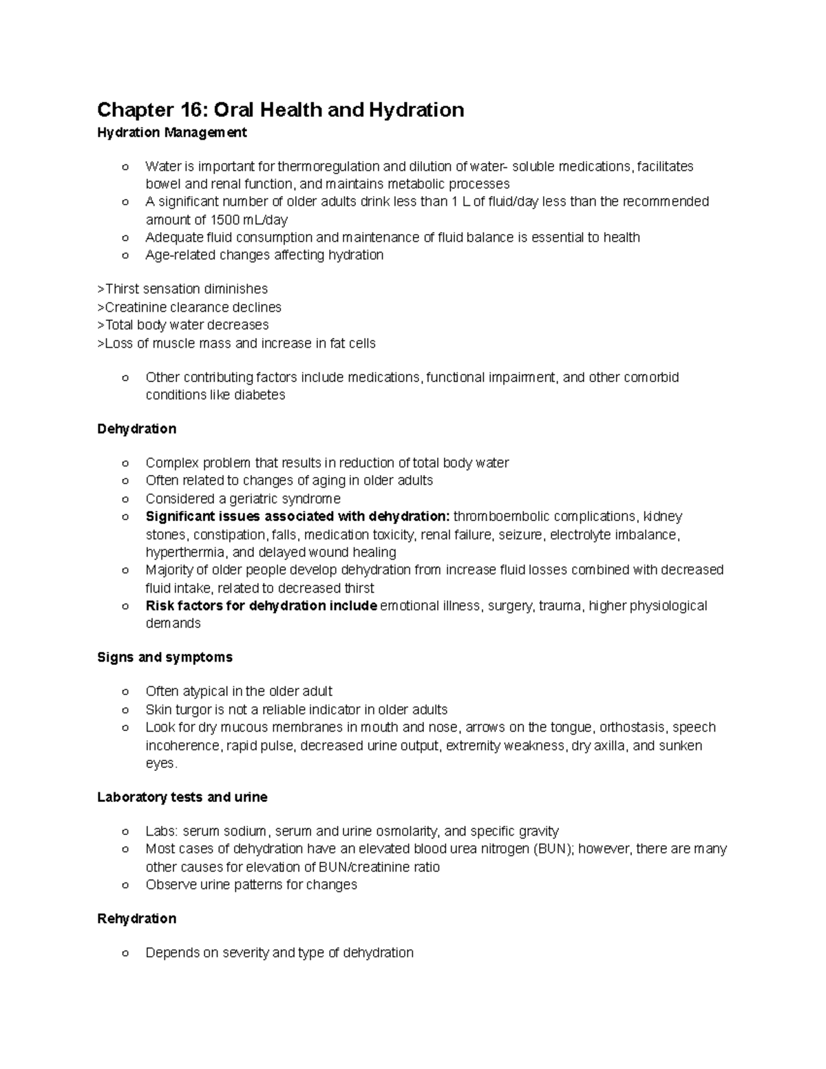 Chapter 16 Oral Health and Hydration - Chapter 16: Oral Health and ...