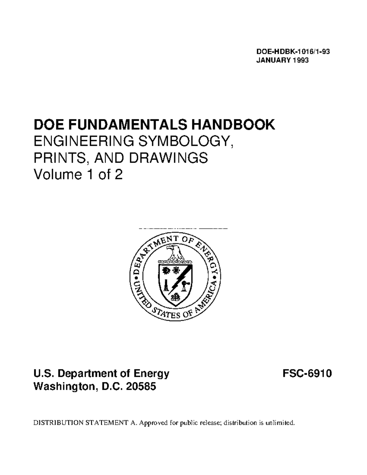 Engineering symbology, prints and drawings vol1 - DOE-HDBK-1016/1 ...