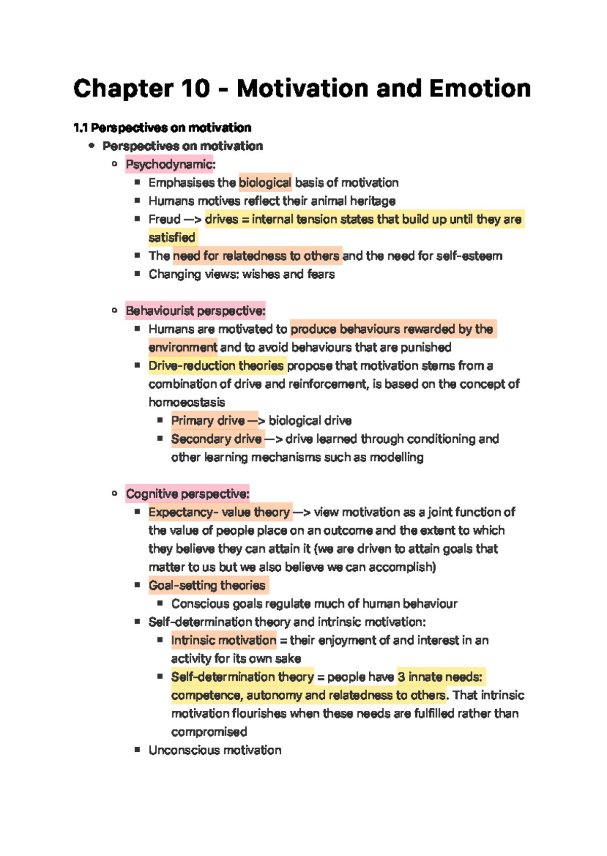 Chapter 10 - Motivation and Emotion - Chapter 10 - Motivation and Emotion 1 Perspectives on ...