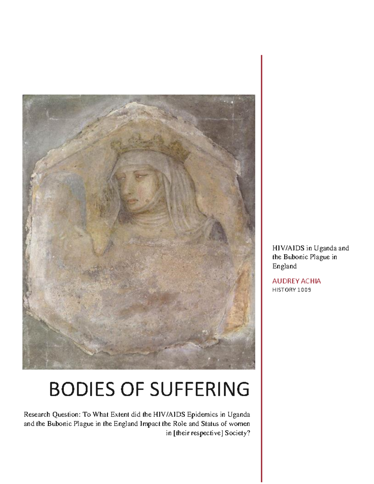 History Final Essay - BODIES OF SUFFERING Research Question: To What ...