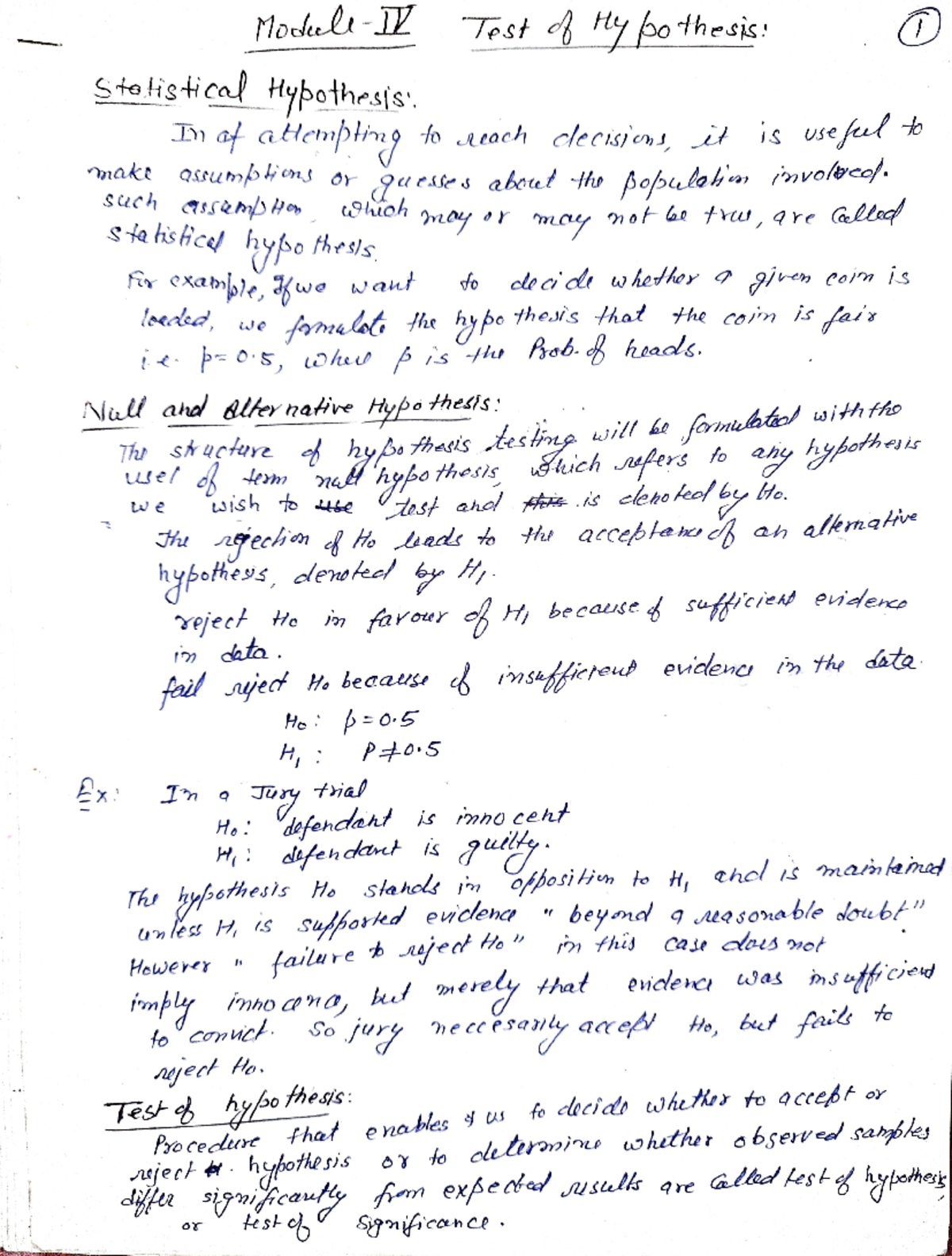 Updated notes module 4 - Moedel Z Test ty po thesis Steistical ...