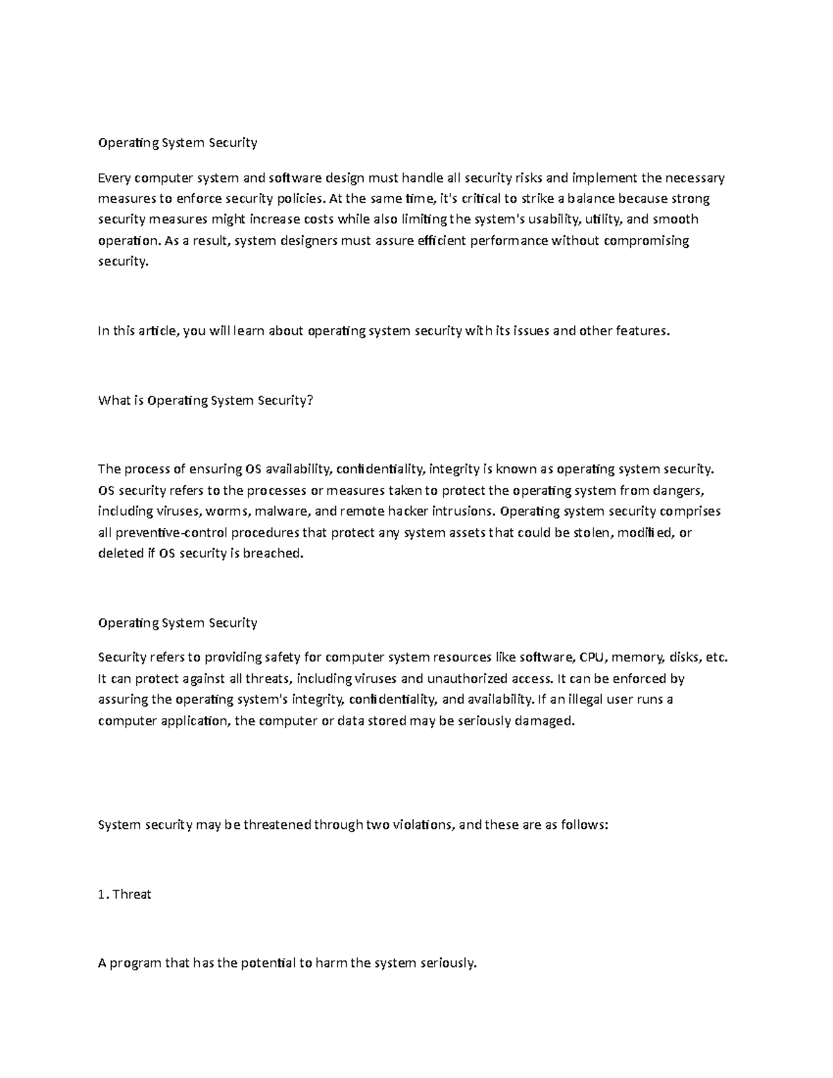 Operating Systte-WPS Office - Operating System Security Every computer ...