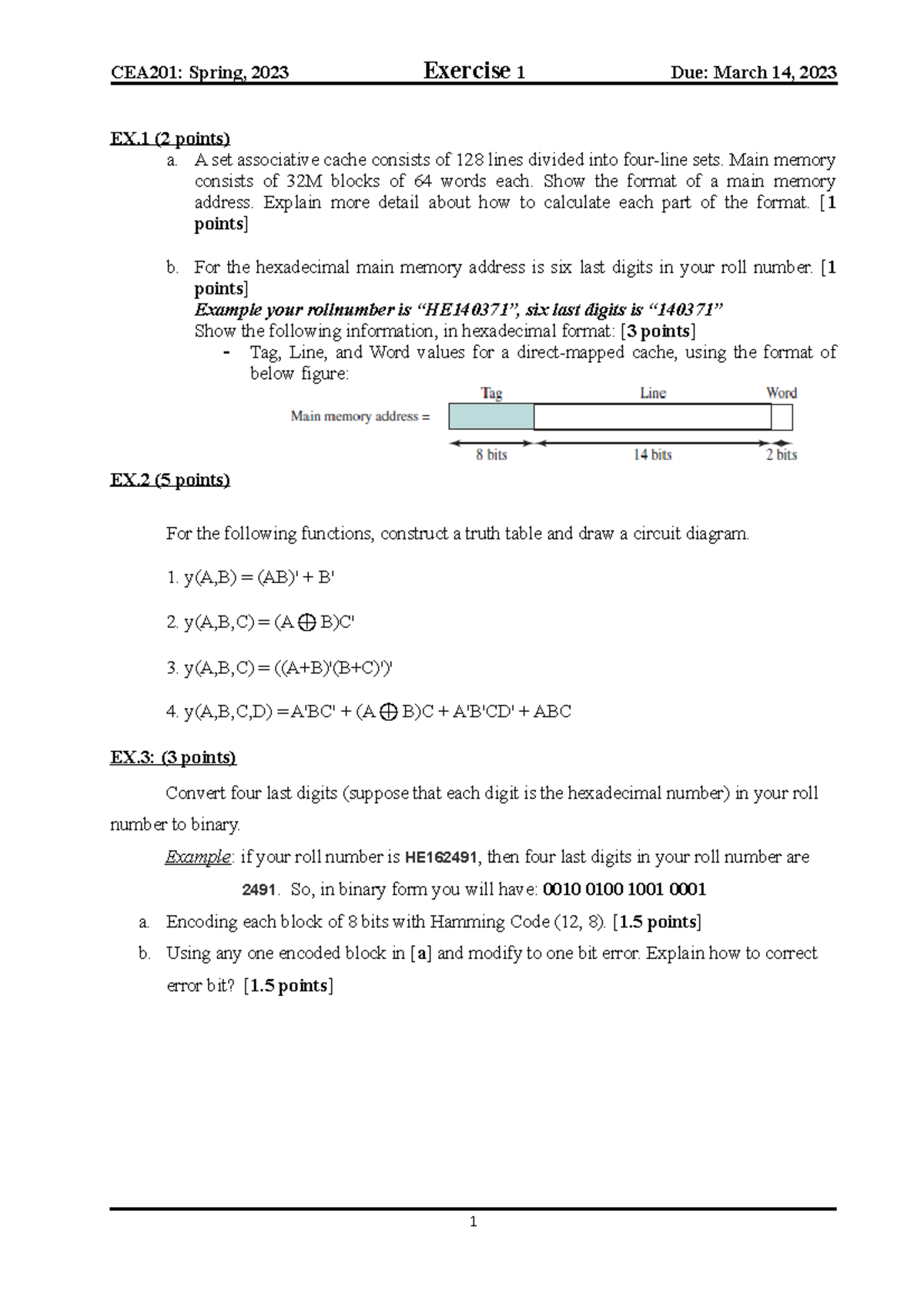 Exercise 01 d5fb2b90ab4c48ac8b8db2e99bd5c862 - CEA201: Spring, 2023 ...