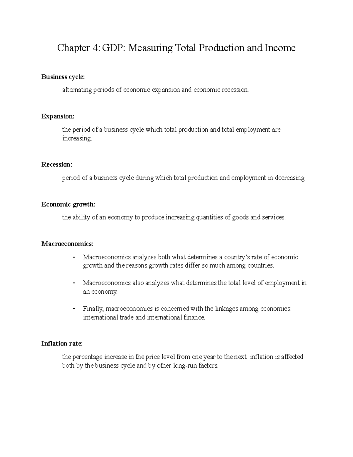 Chapter 4 Notes (1BB3 Intro to Macroeconomics) - Chapter 4: GDP ...